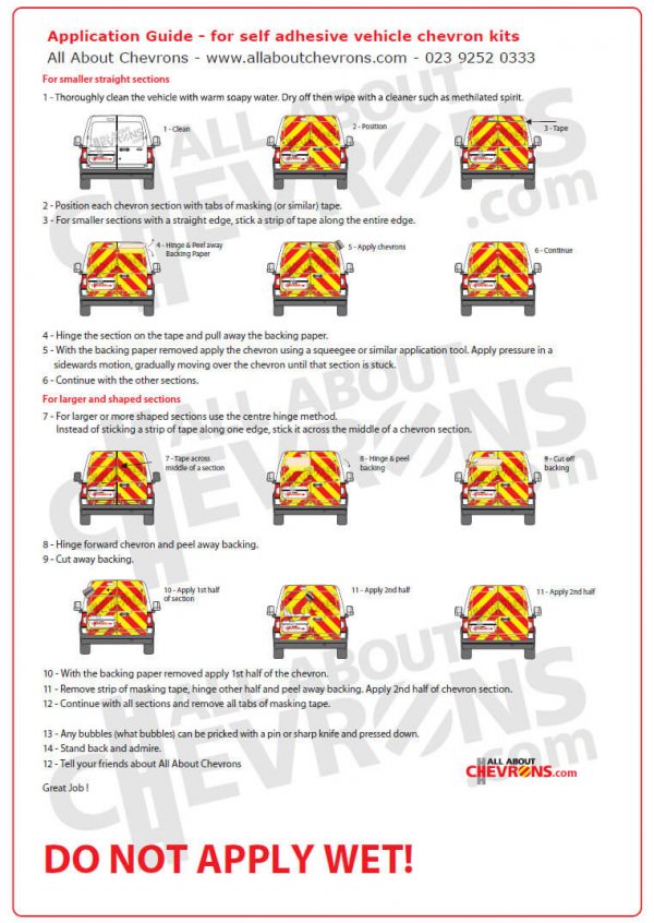 Application Guide for Chevron Kits - All About Chevrons